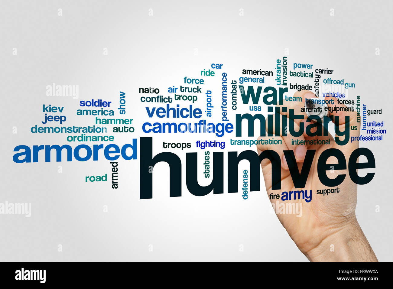 Humvee word cloud Stock Photo - Alamy