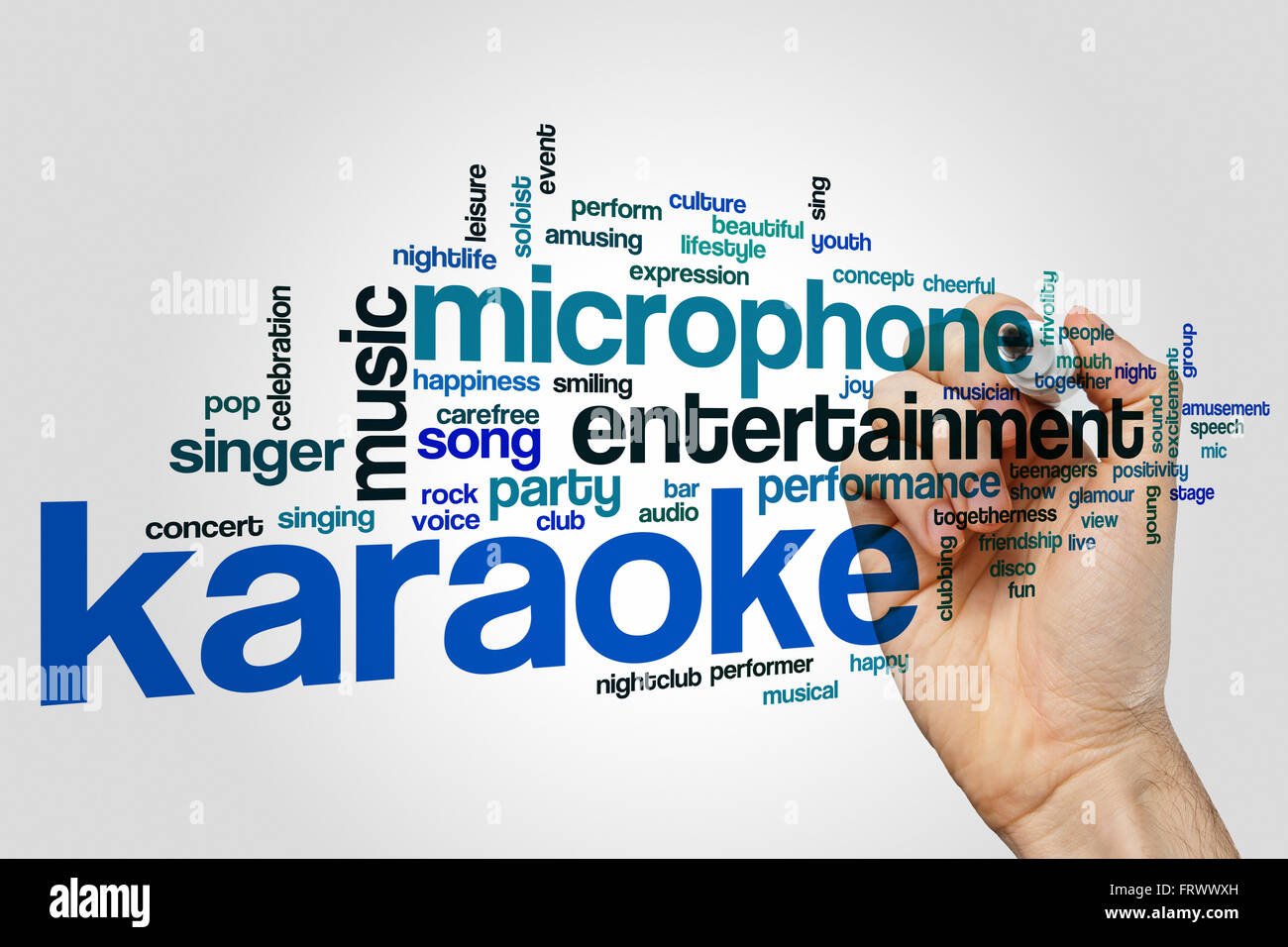 Karaoke word cloud Stock Photo - Alamy