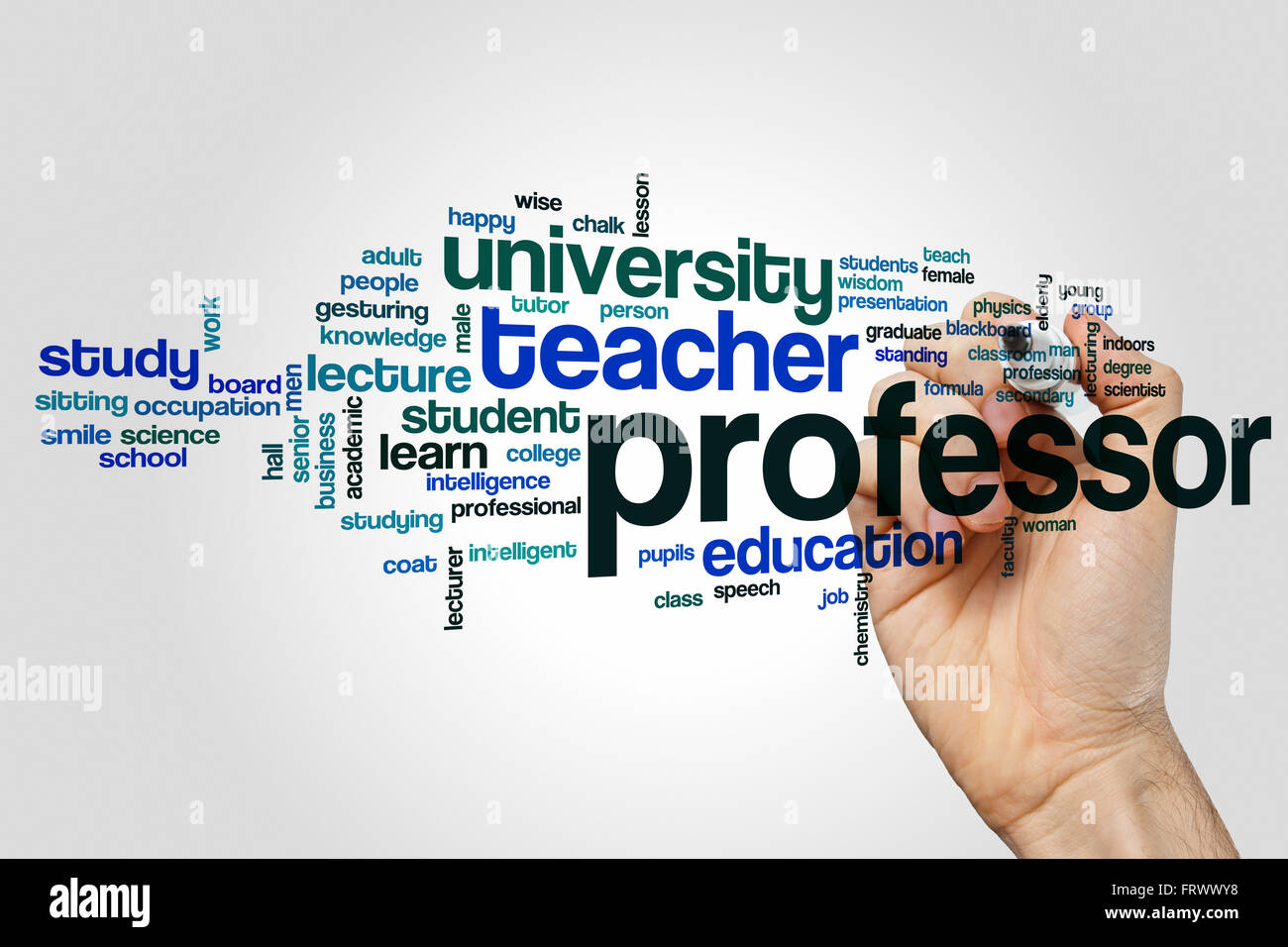 Professor word cloud Stock Photo - Alamy