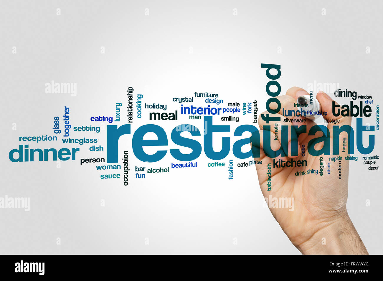 Restaurant word cloud Stock Photo - Alamy