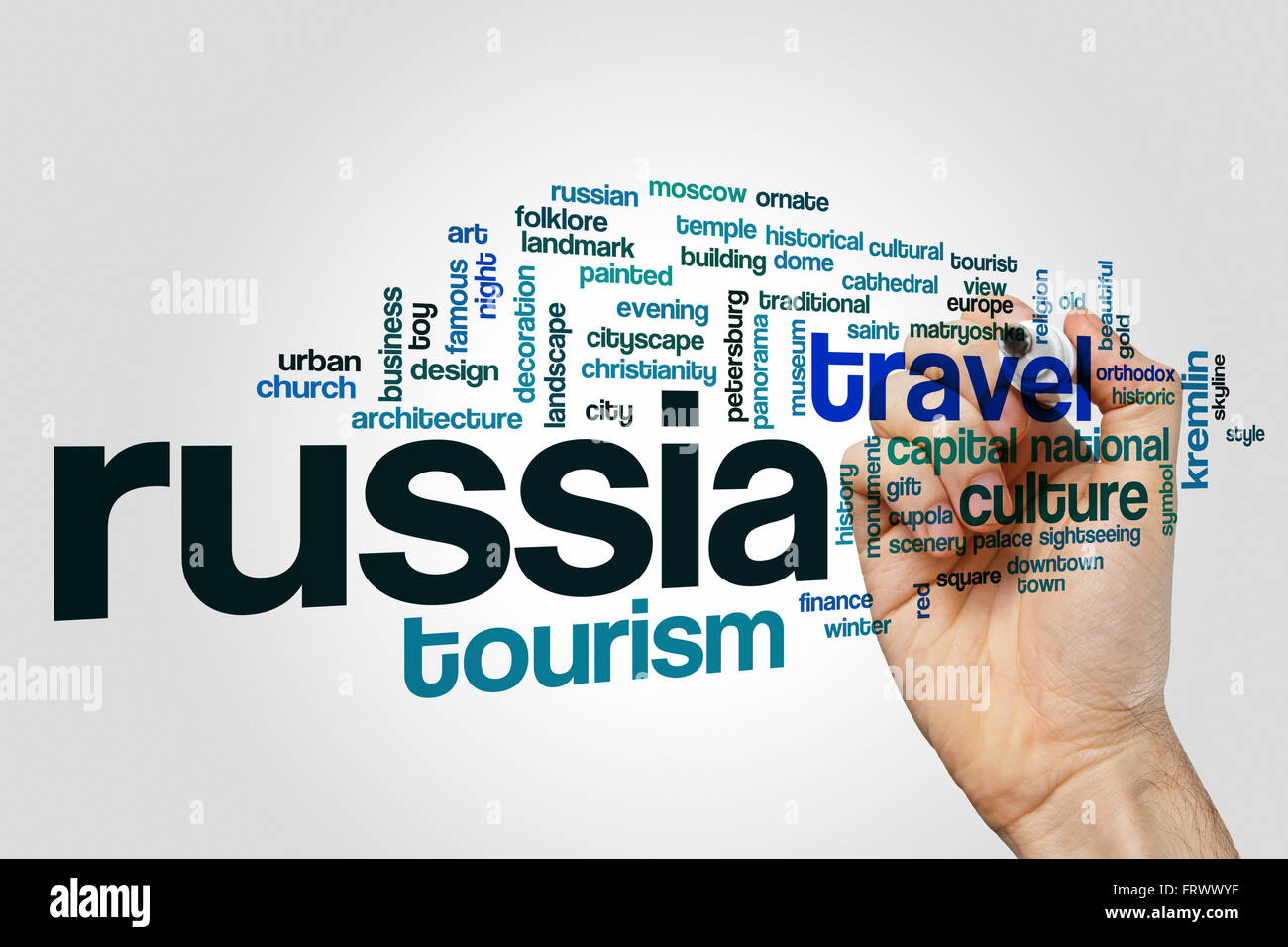 Russia word cloud Stock Photo - Alamy