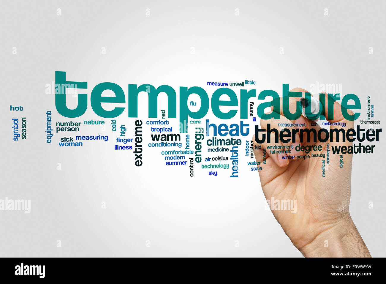 Temperature word cloud Stock Photo - Alamy