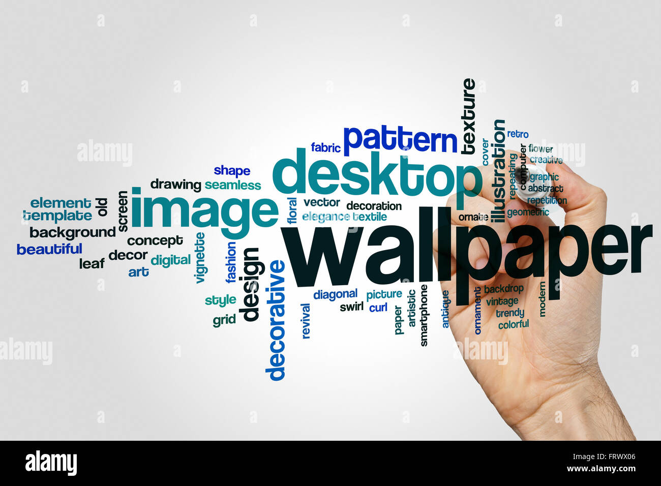 Wallpaper word cloud Stock Photo - Alamy