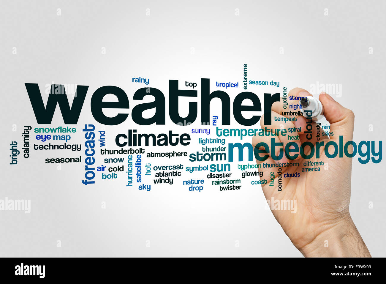 Weather word cloud Stock Photo - Alamy