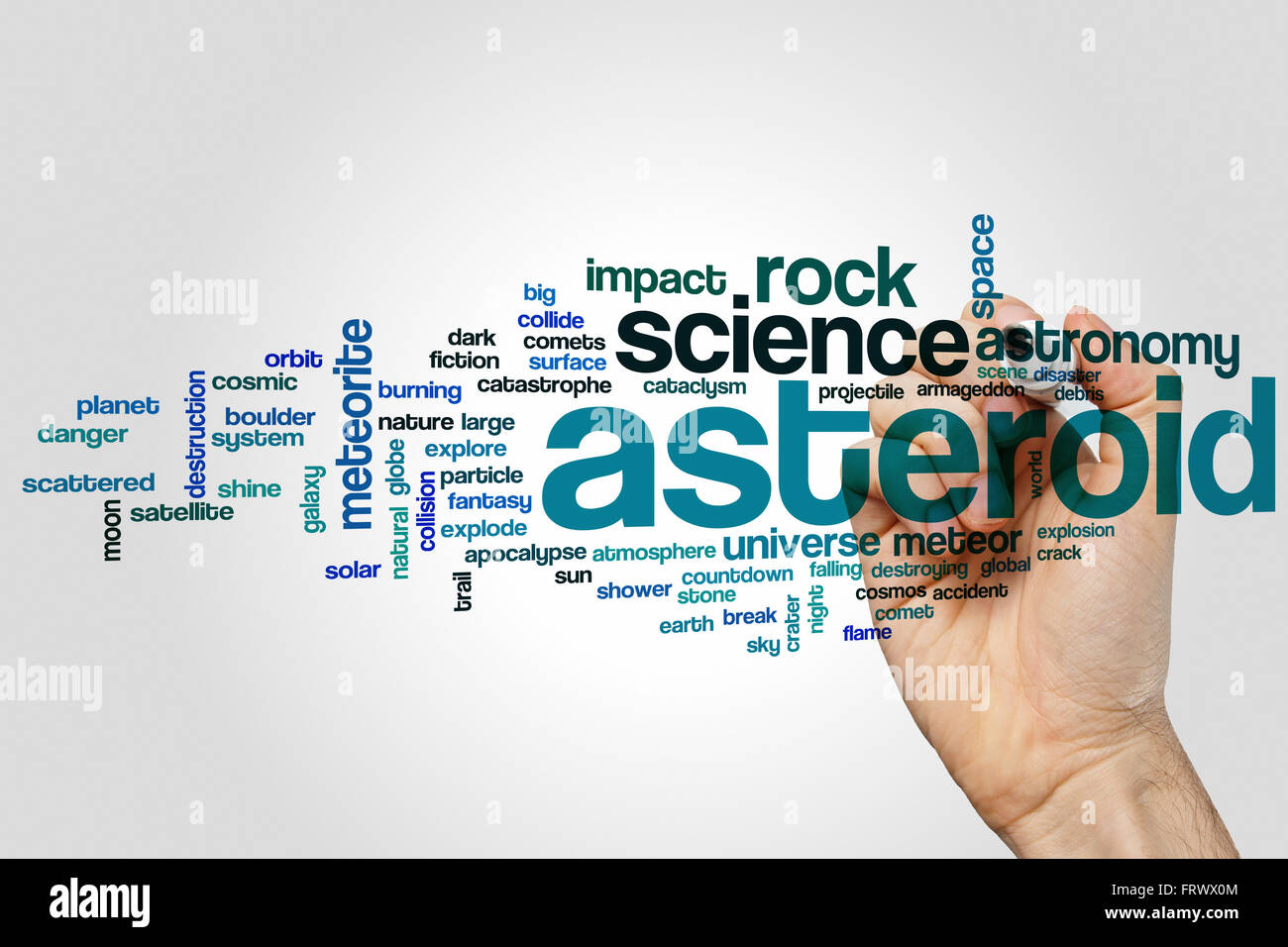 Asteroid word cloud concept Stock Photo - Alamy