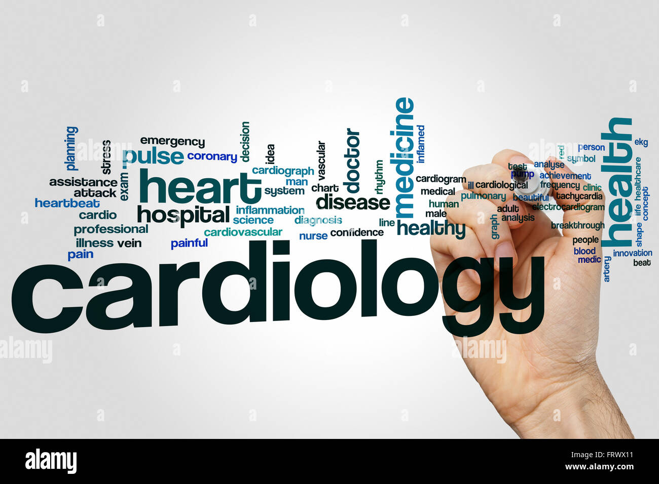 Cardiology word cloud concept Stock Photo - Alamy