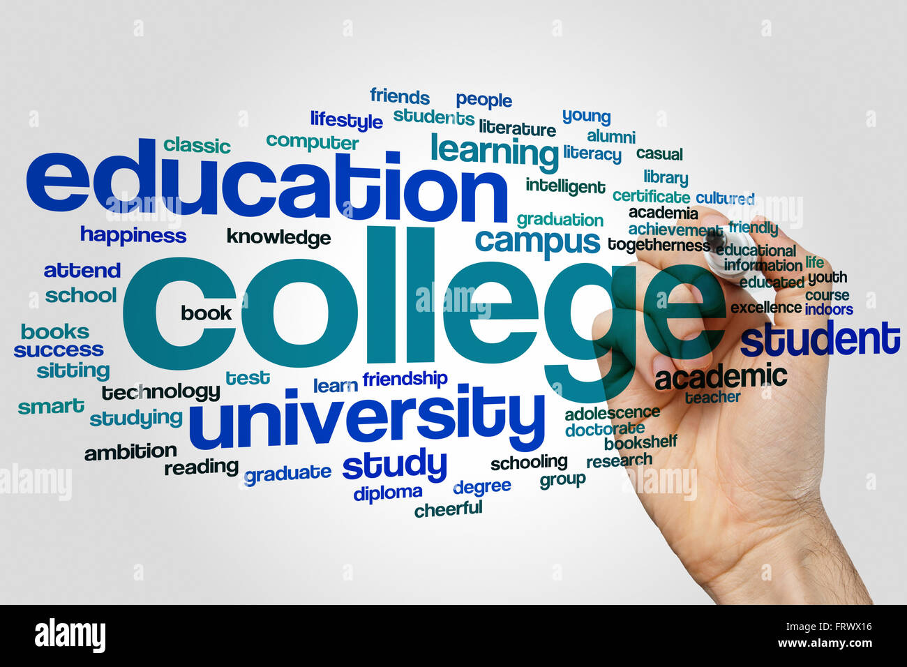 College concept word cloud background Stock Photo - Alamy