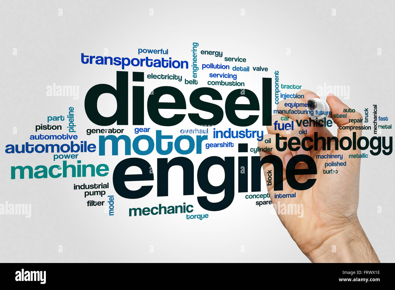 Diesel engine word cloud concept with motor machine related tags Stock ...