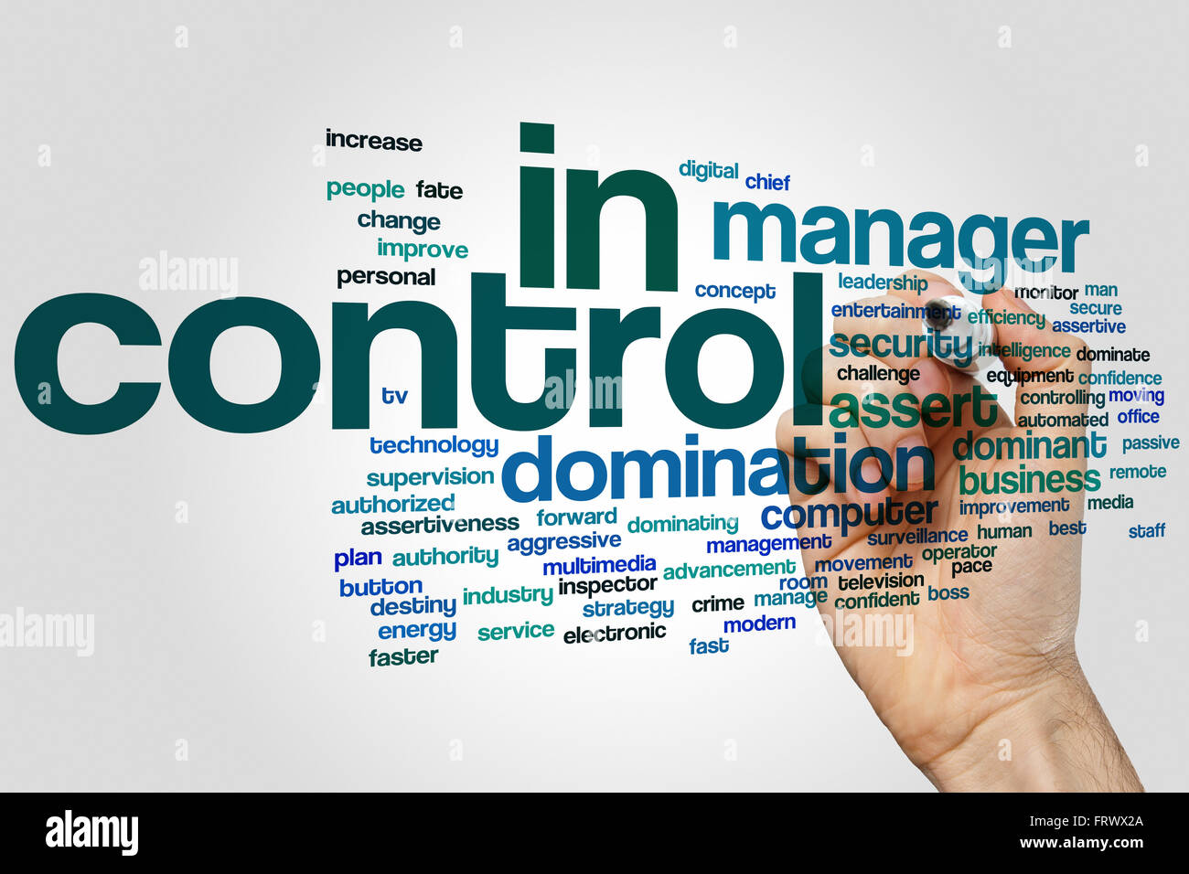 In control word cloud concept Stock Photo - Alamy