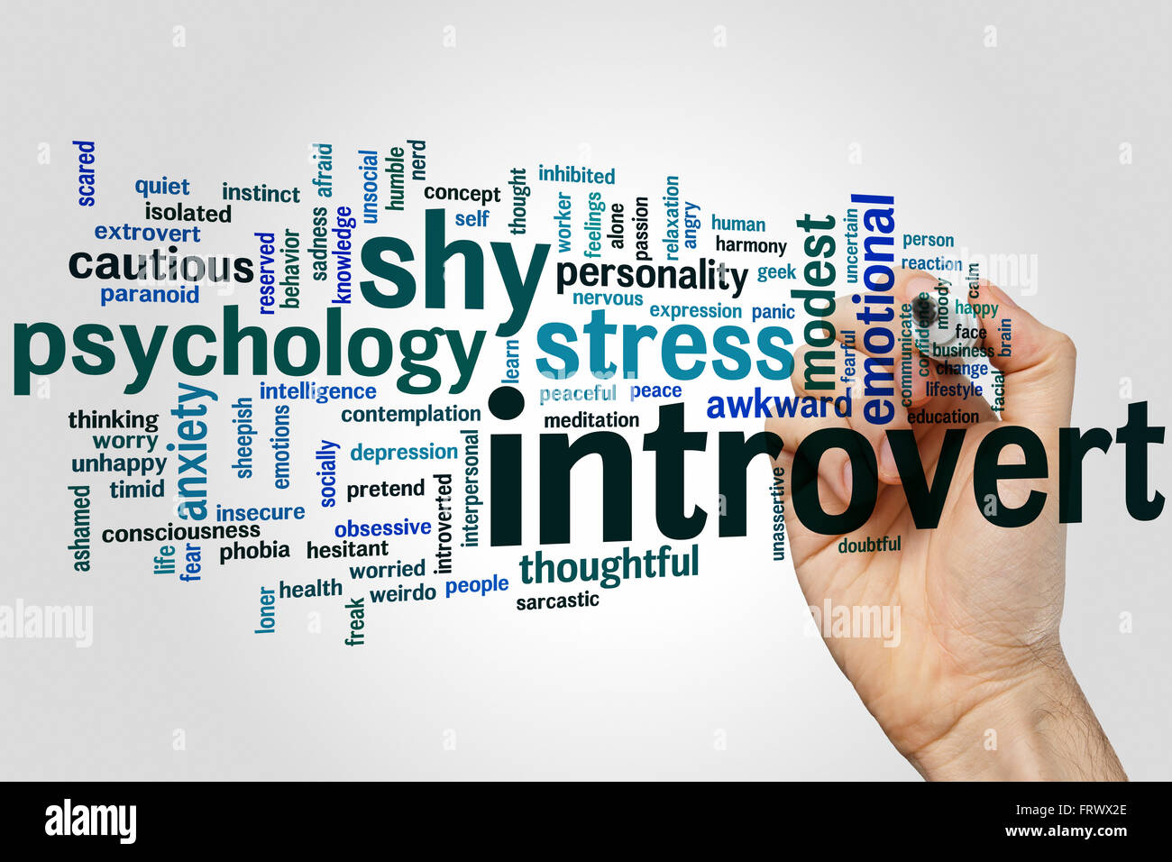 Introvert concept word cloud background Stock Photo - Alamy