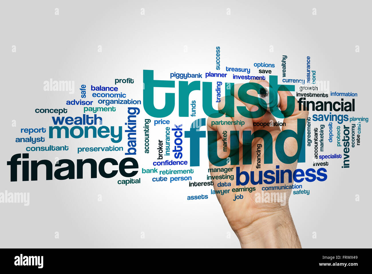Trust fund concept word cloud background Stock Photo - Alamy