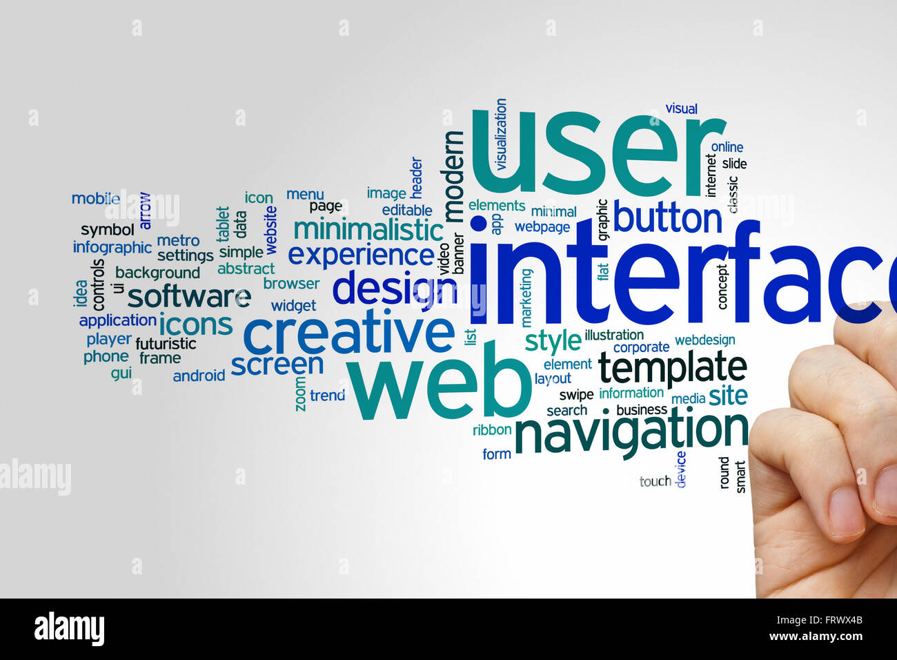 User interface concept word cloud background Stock Photo - Alamy