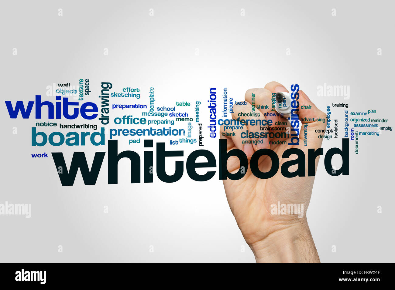 Whiteboard word cloud concept Stock Photo - Alamy