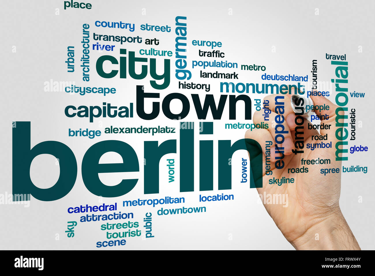 Berlin word cloud concept Stock Photo - Alamy