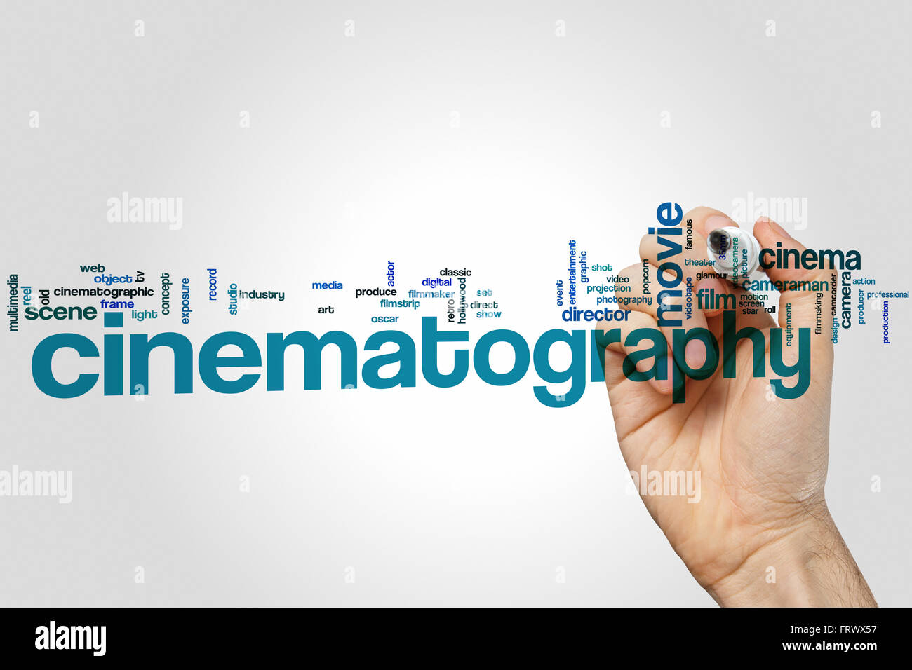 Cinematography word cloud concept Stock Photo - Alamy