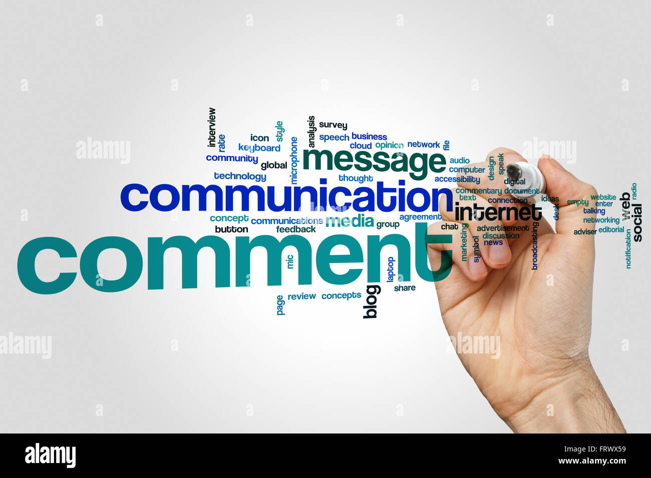 Comment word cloud Stock Photo - Alamy