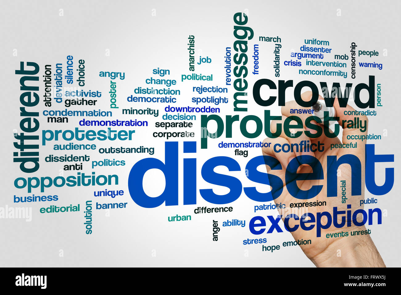 Dissent concept word cloud background Stock Photo - Alamy