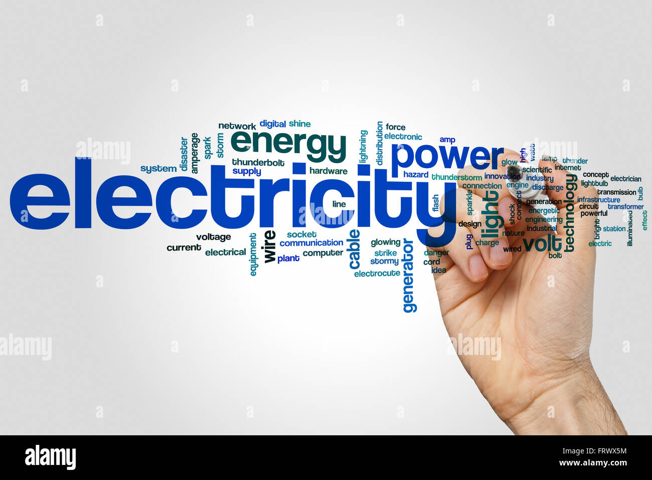 Electricity concept word cloud background Stock Photo - Alamy