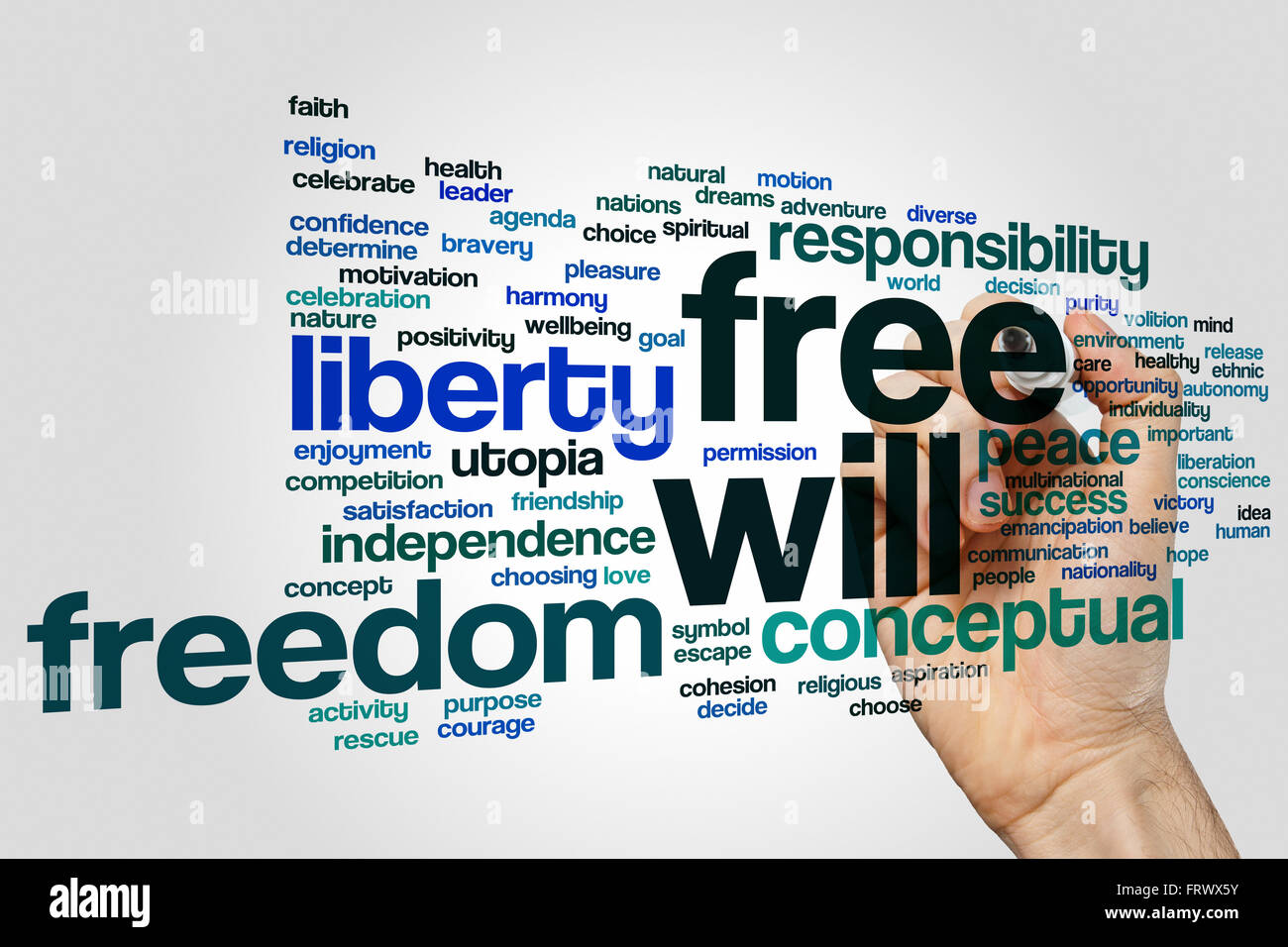 Free will concept word cloud background Stock Photo - Alamy