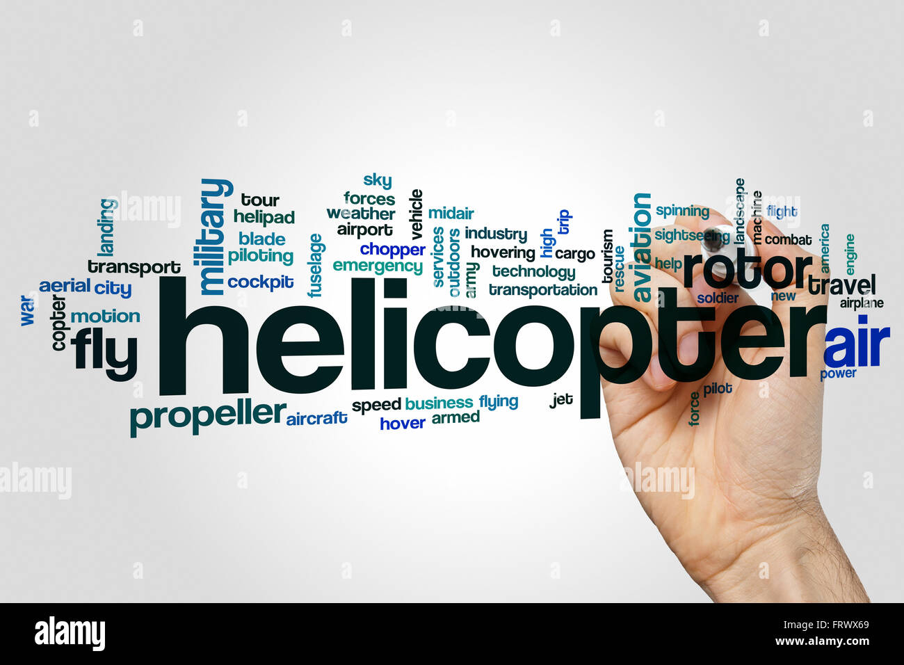 Helicopter word cloud hi-res stock photography and images - Alamy
