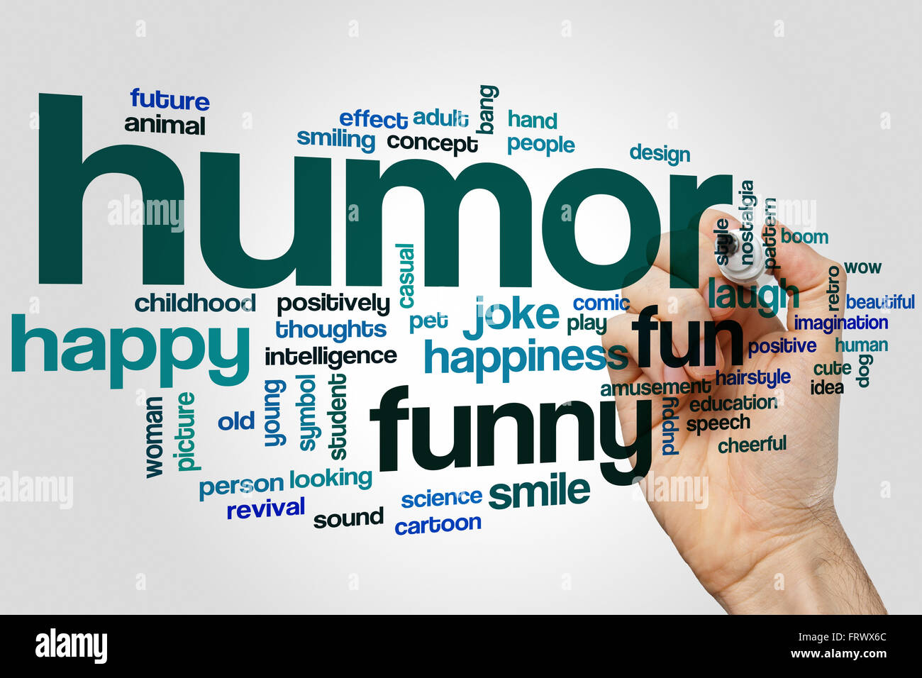 Humor word cloud concept Stock Photo - Alamy