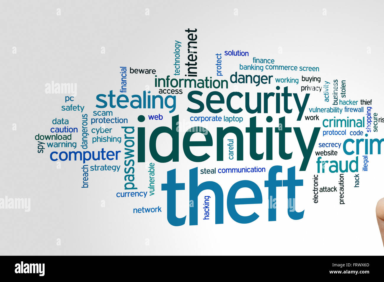 Identity theft concept word cloud background Stock Photo - Alamy