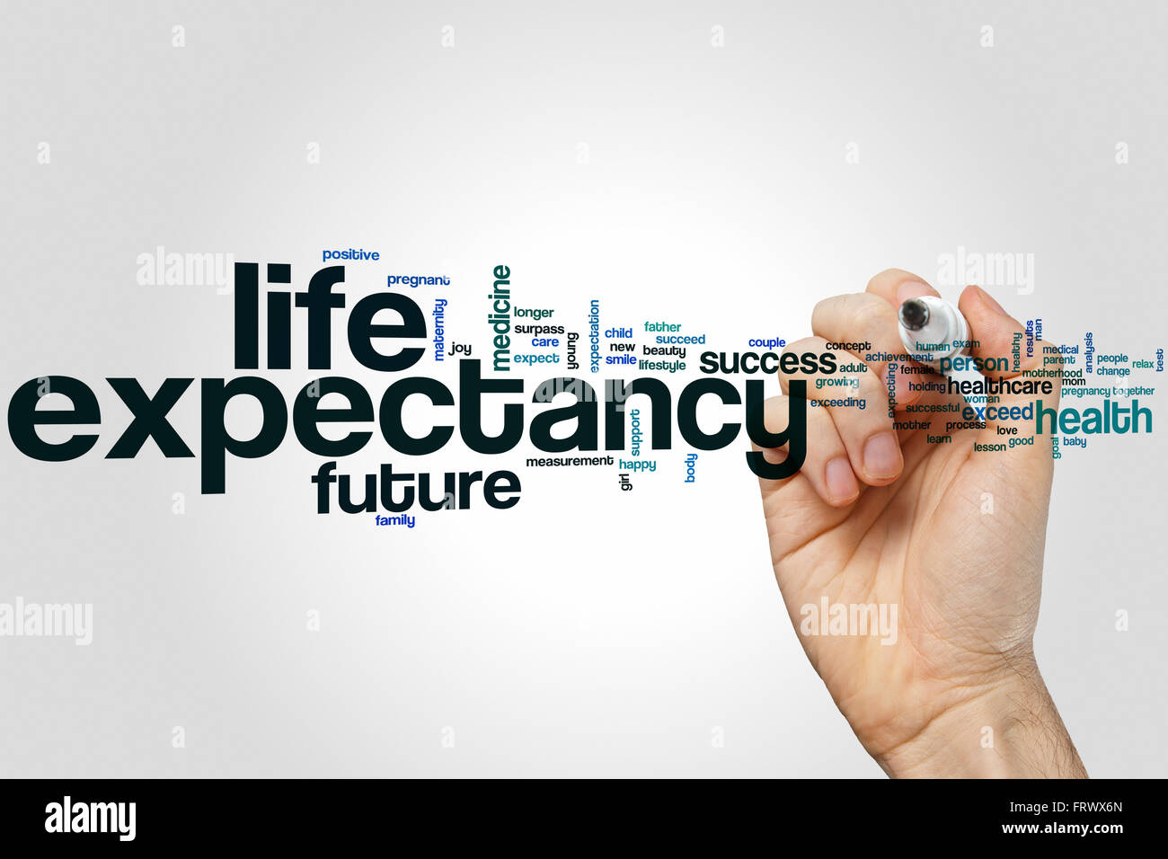 Life expectancy word cloud concept Stock Photo - Alamy