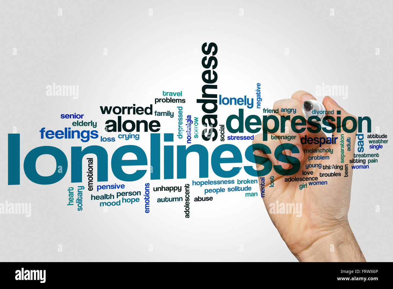 Loneliness word cloud Stock Photo - Alamy