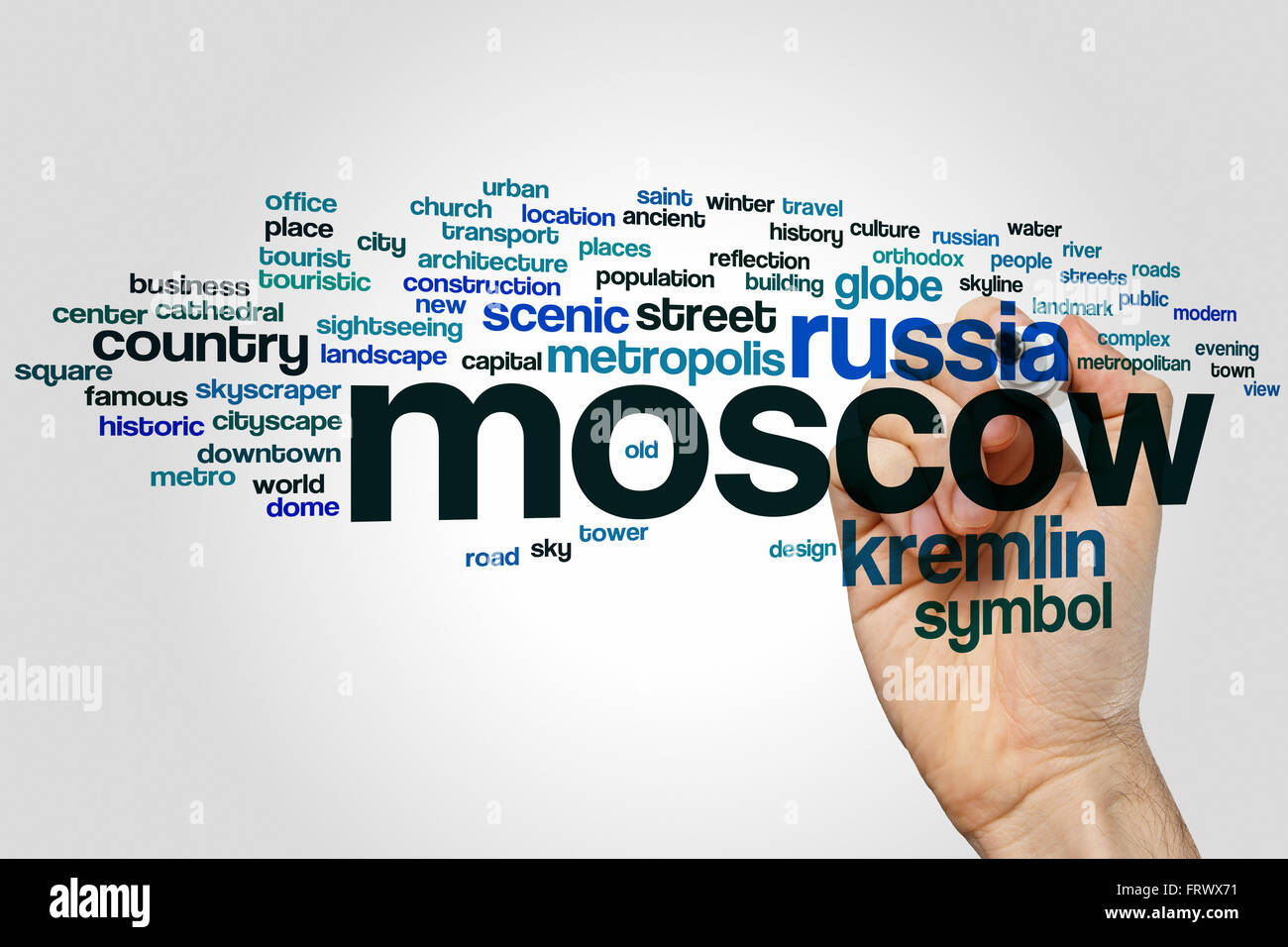 Moscow word cloud concept Stock Photo - Alamy