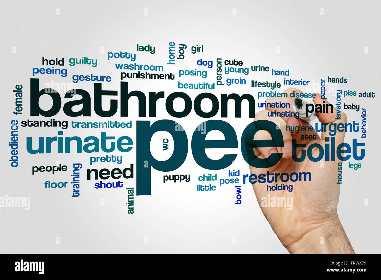 Pee word cloud Stock Photo - Alamy