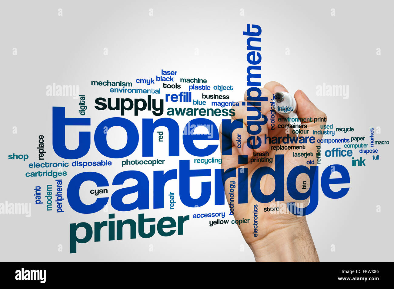 Toner cartridge word cloud concept Stock Photo - Alamy