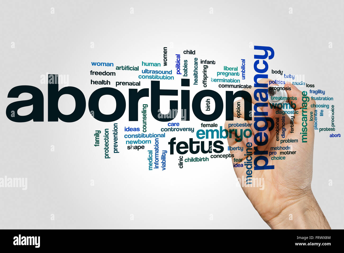 Abortion word cloud concept Stock Photo - Alamy