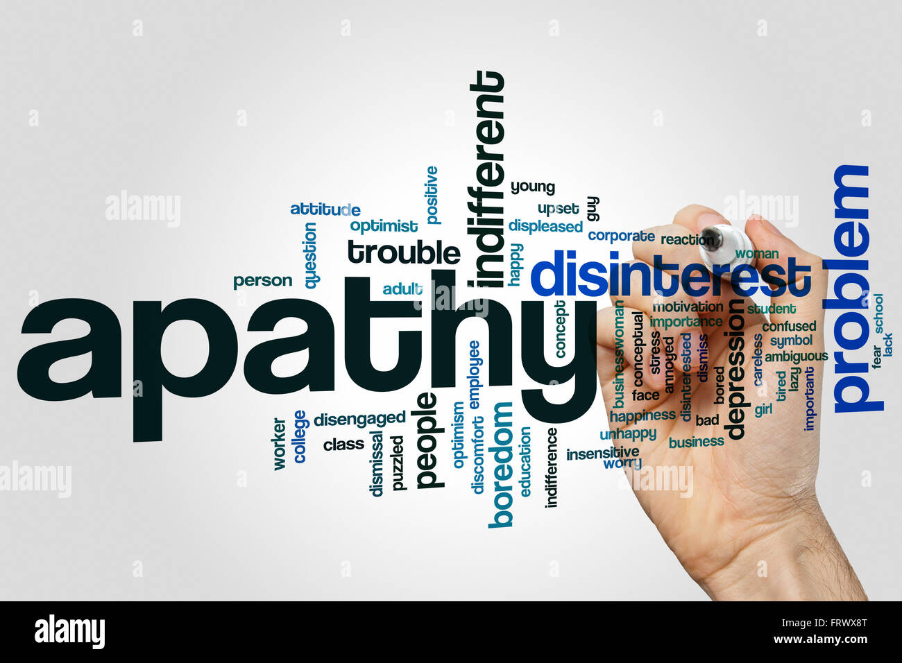 Apathy word cloud concept with disinterest indifferent related tags ...