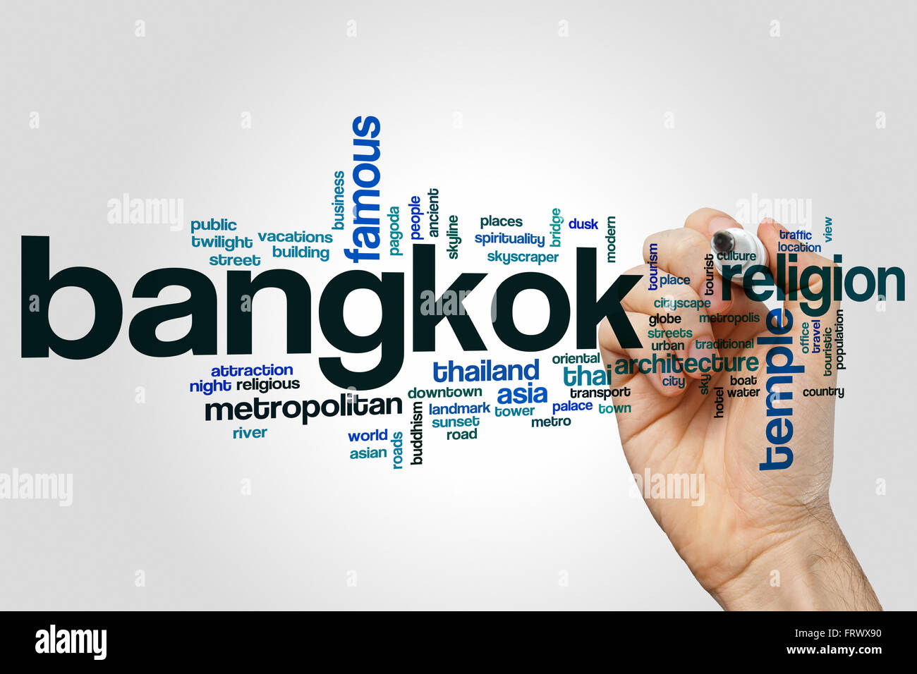 Bangkok word cloud concept Stock Photo - Alamy
