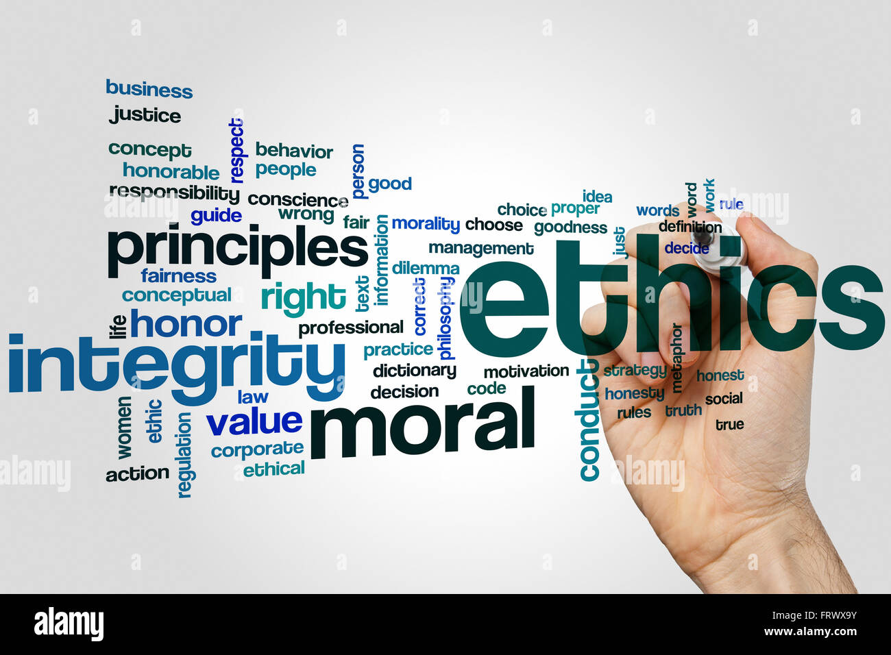 Professional ethics word cloud hi-res stock photography and images - Alamy