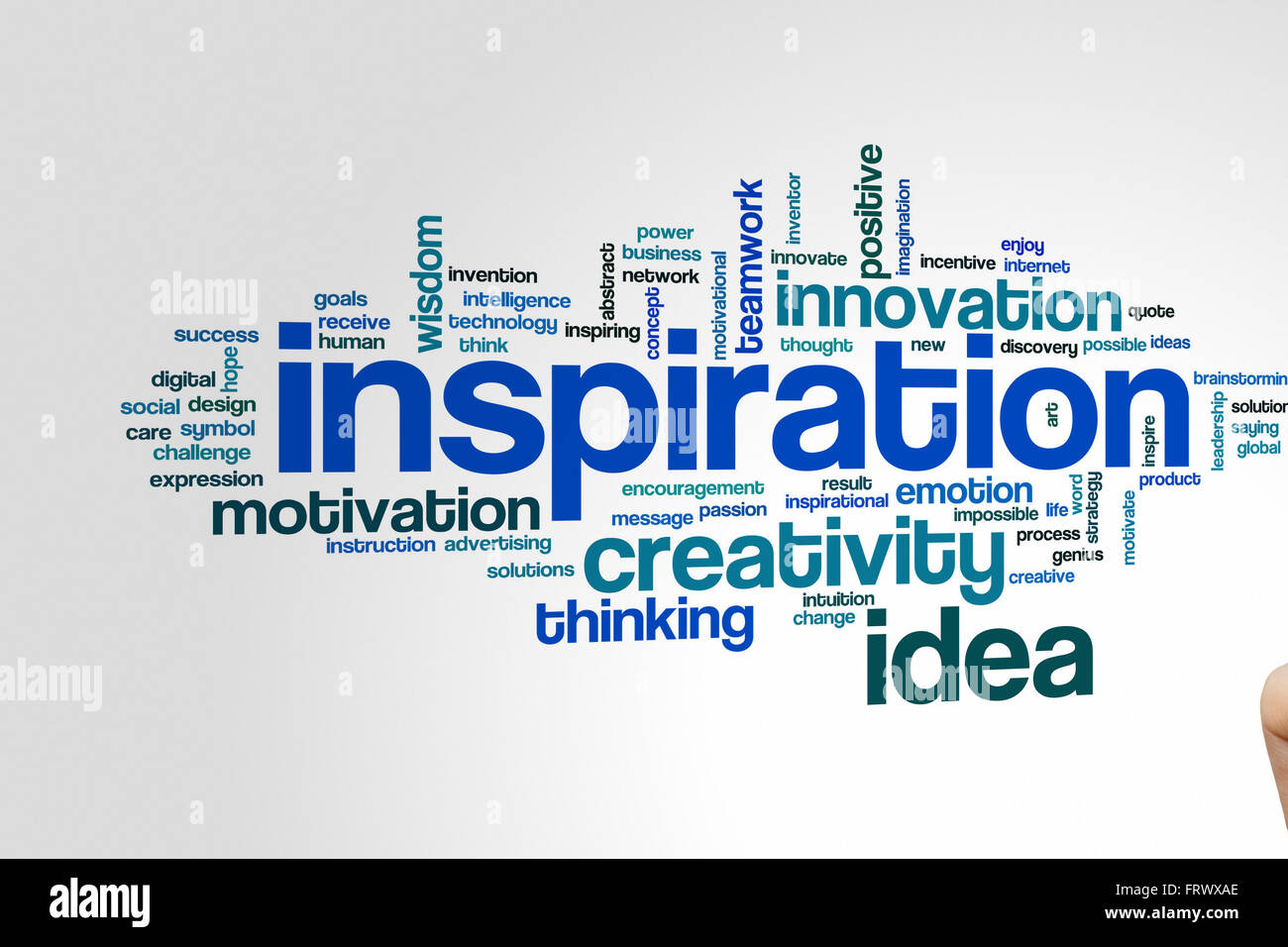 Inspiration concept word cloud background Stock Photo - Alamy