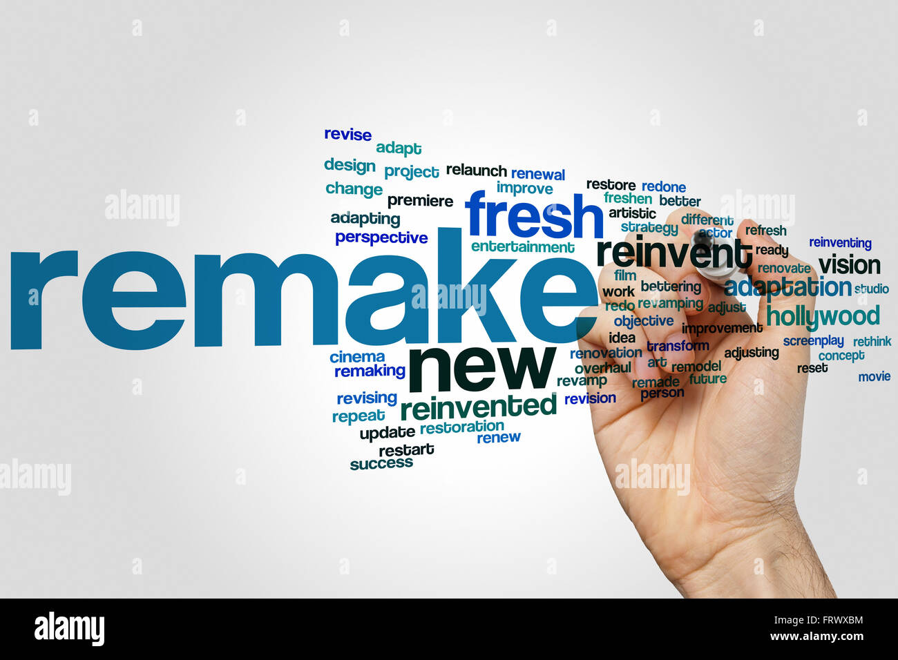Remake word cloud concept Stock Photo - Alamy