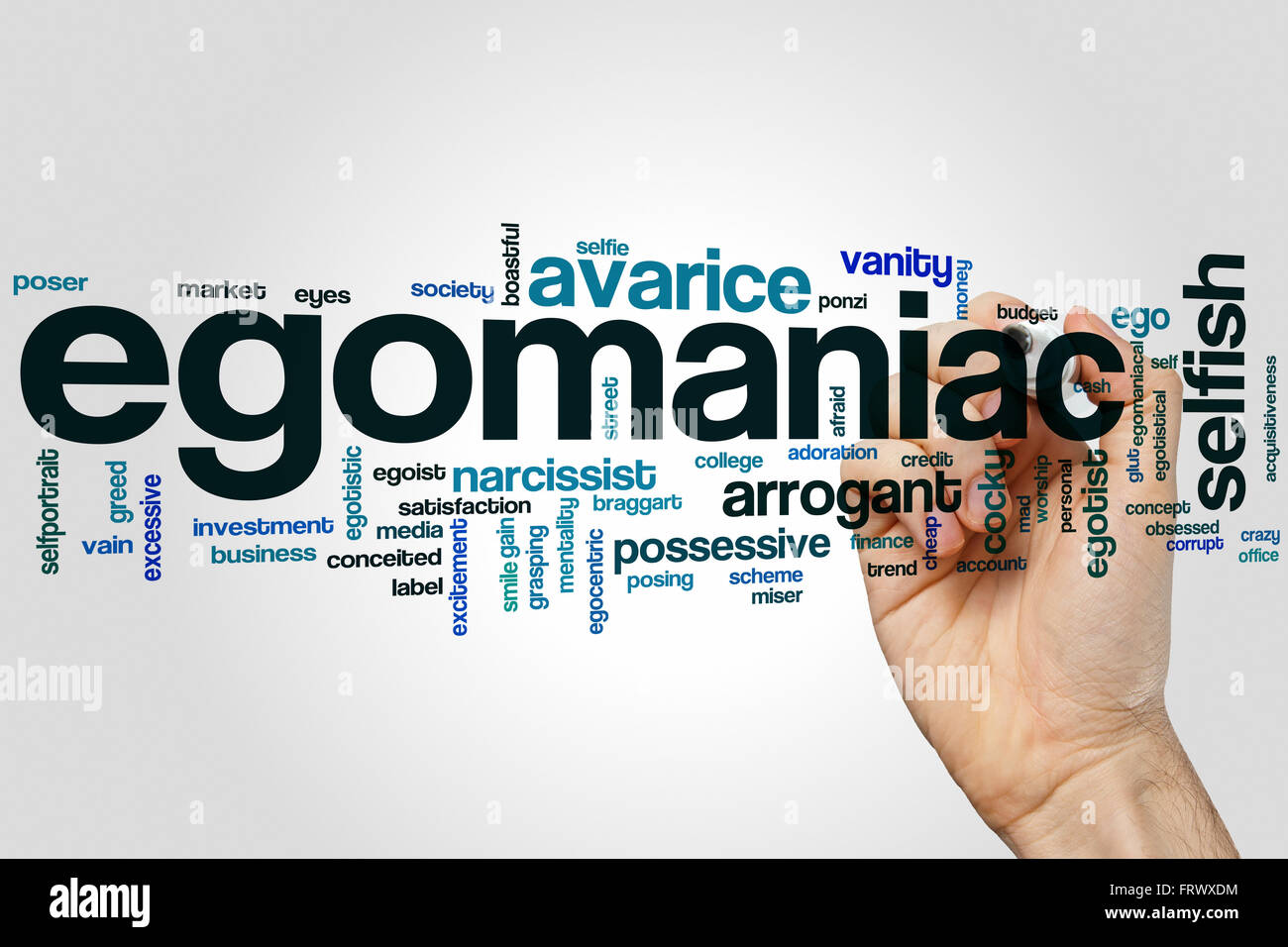 Egomaniac word cloud concept with selfish arrogant related tags Stock ...