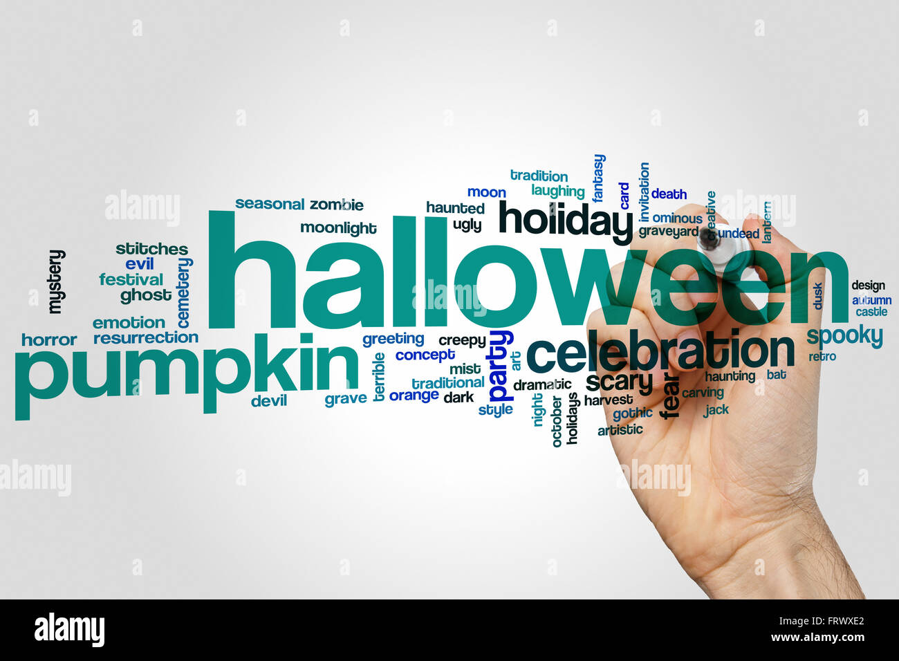 Halloween concept word cloud background Stock Photo - Alamy