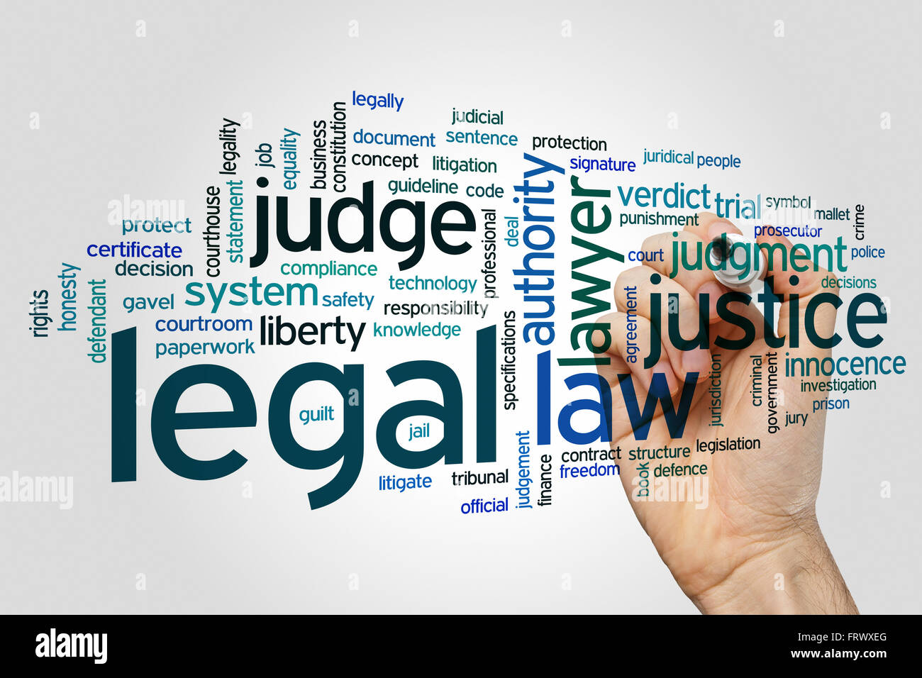 Legal concept word cloud background Stock Photo - Alamy