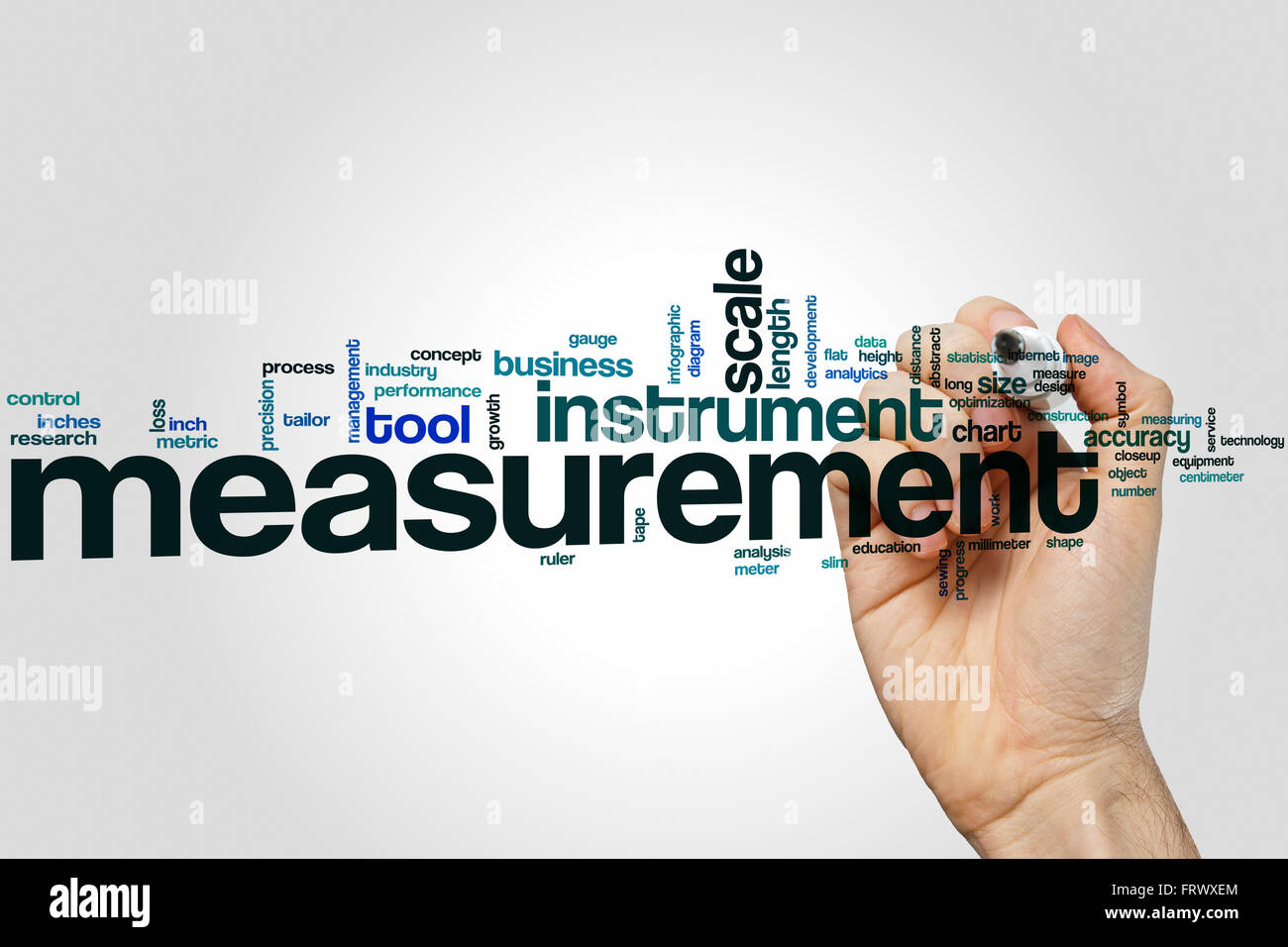 Measurement word cloud concept Stock Photo - Alamy