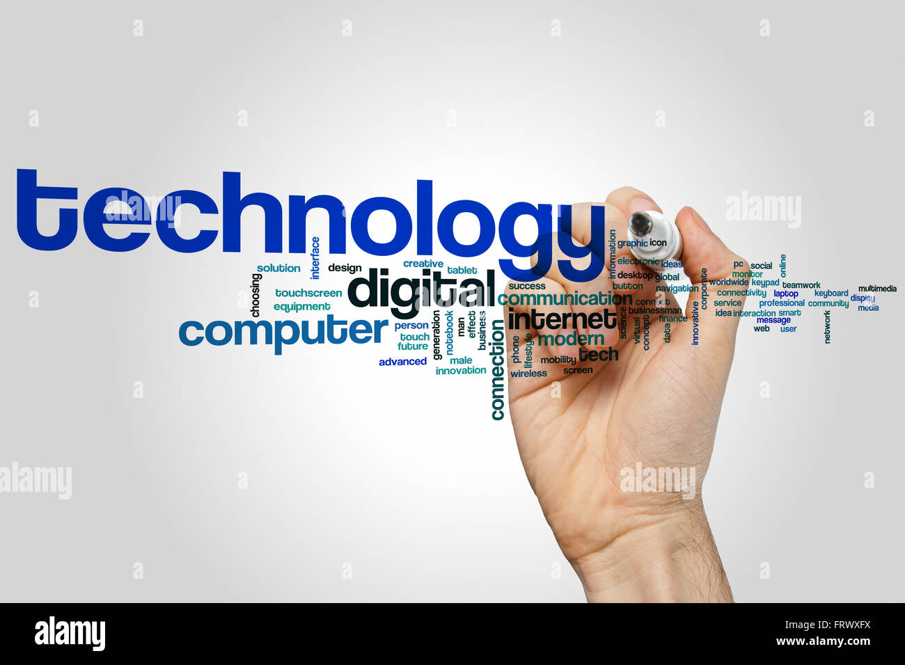 Technology word cloud concept Stock Photo - Alamy