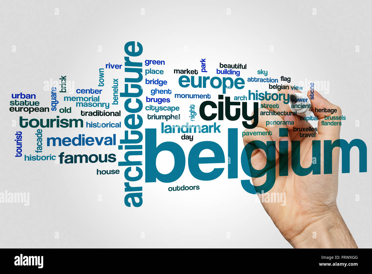 Belgium word cloud Stock Photo - Alamy