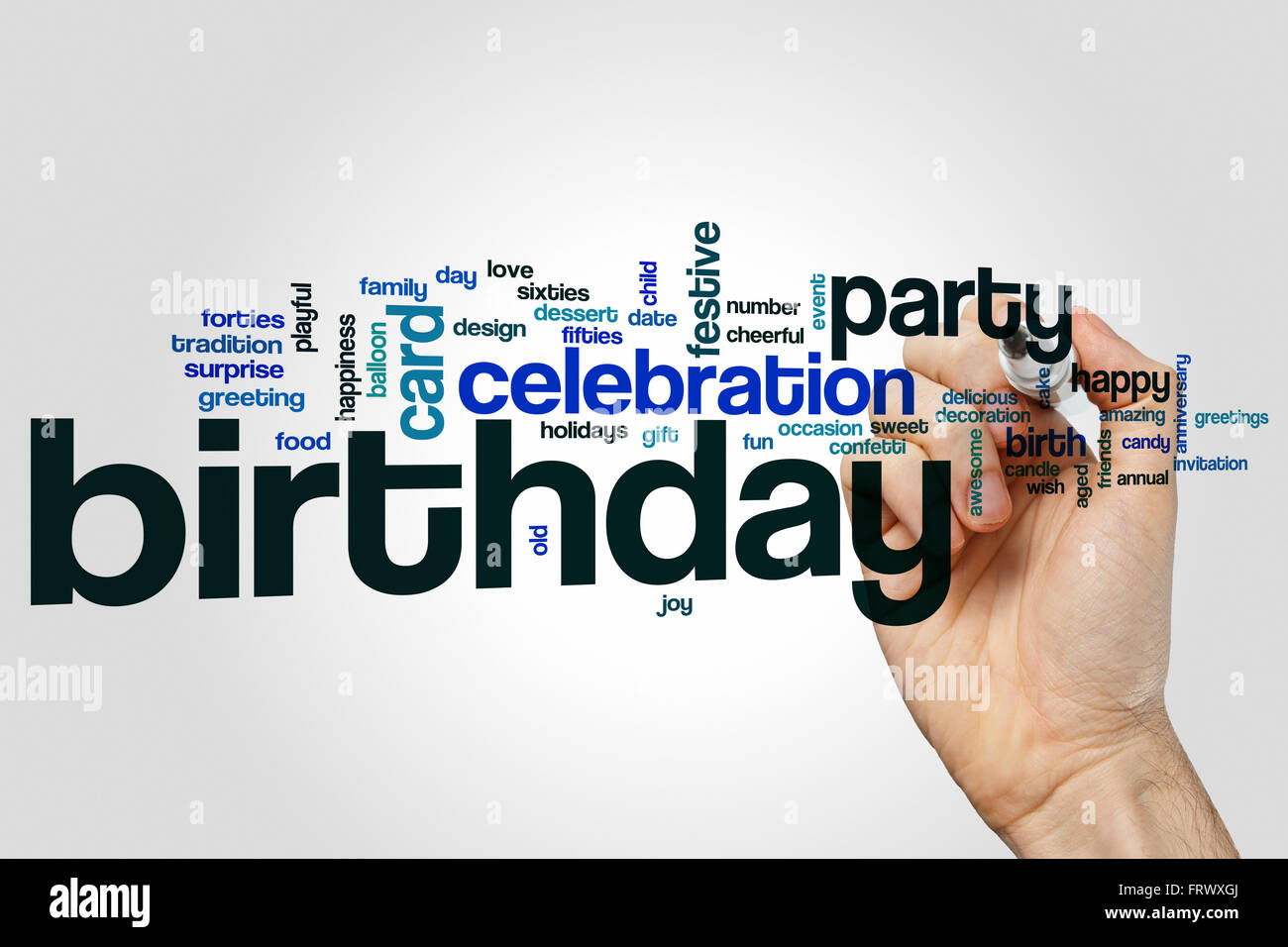 Birthday concept word cloud hi-res stock photography and images - Alamy