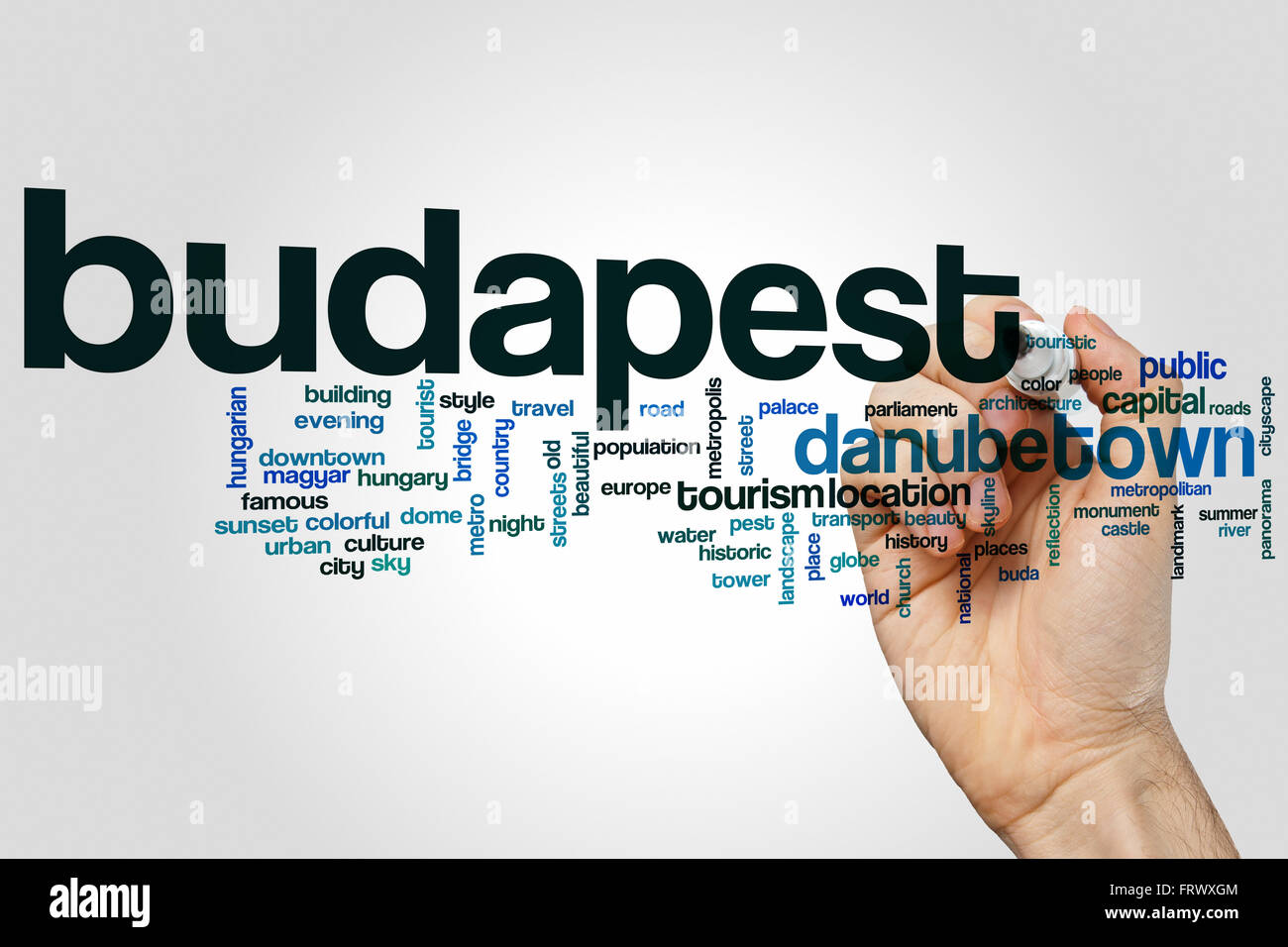 Budapest word cloud concept Stock Photo - Alamy