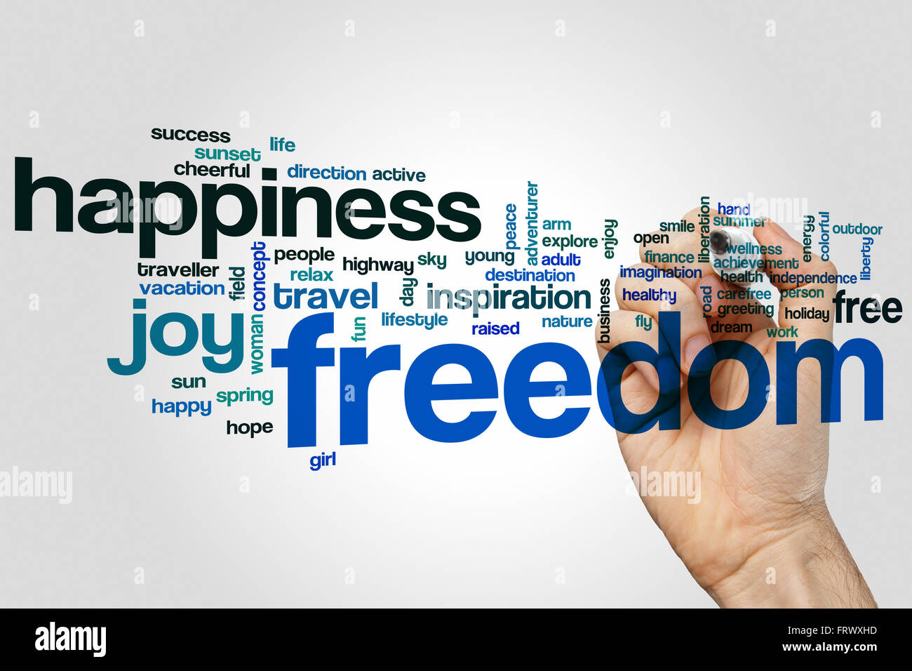 Freedom word cloud Stock Photo - Alamy