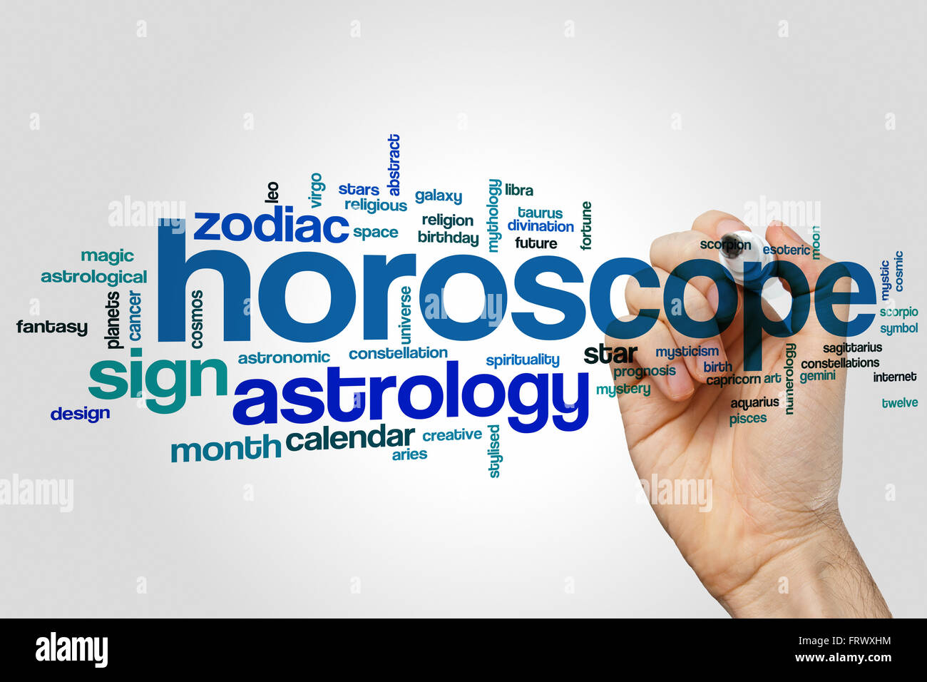 Horoscope concept word cloud background Stock Photo - Alamy