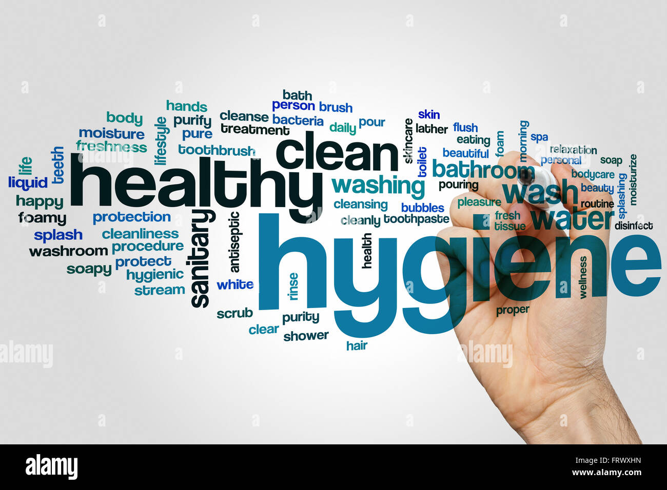 Hygiene concept word cloud background Stock Photo - Alamy