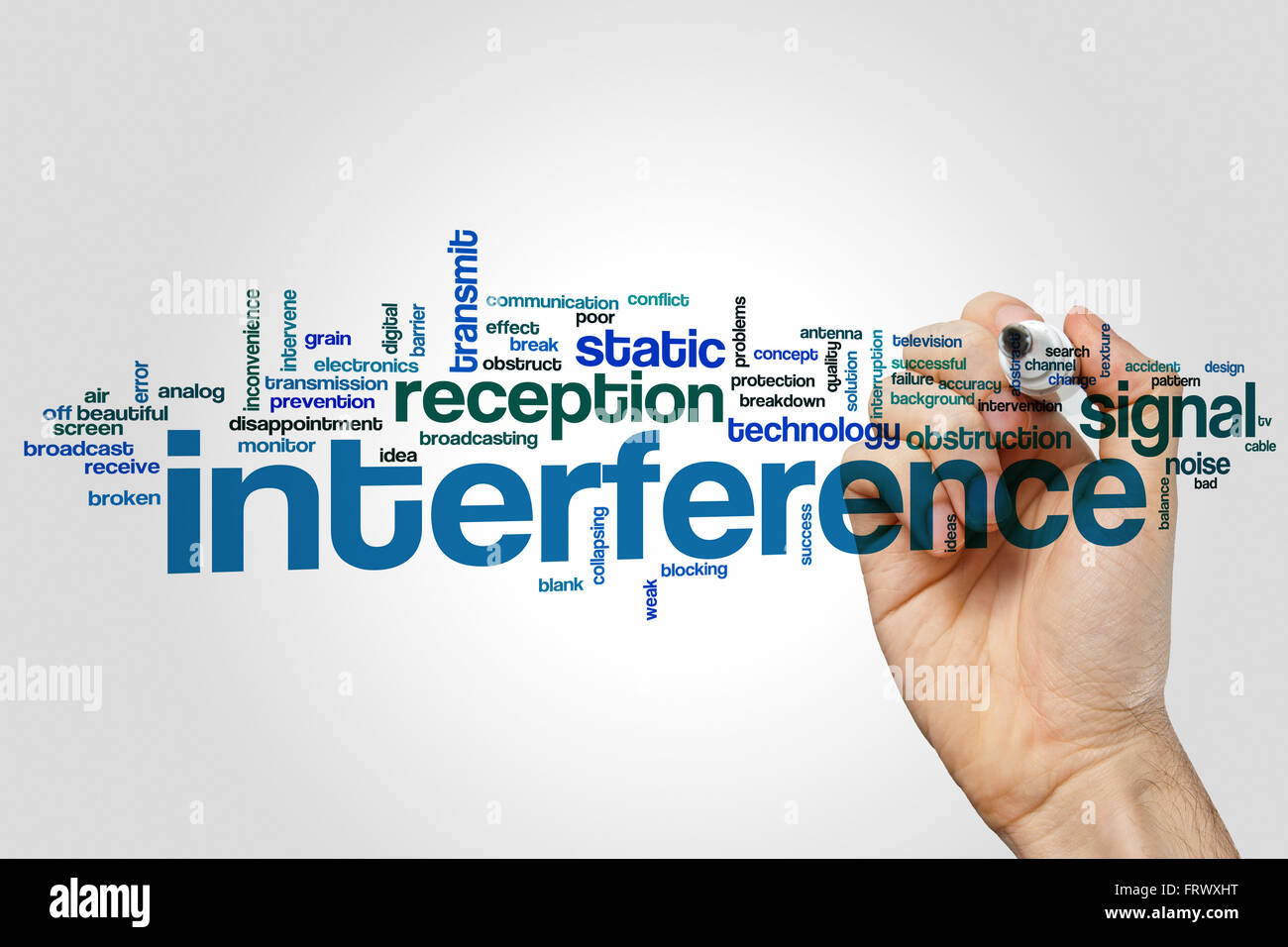 Interference word cloud concept Stock Photo - Alamy