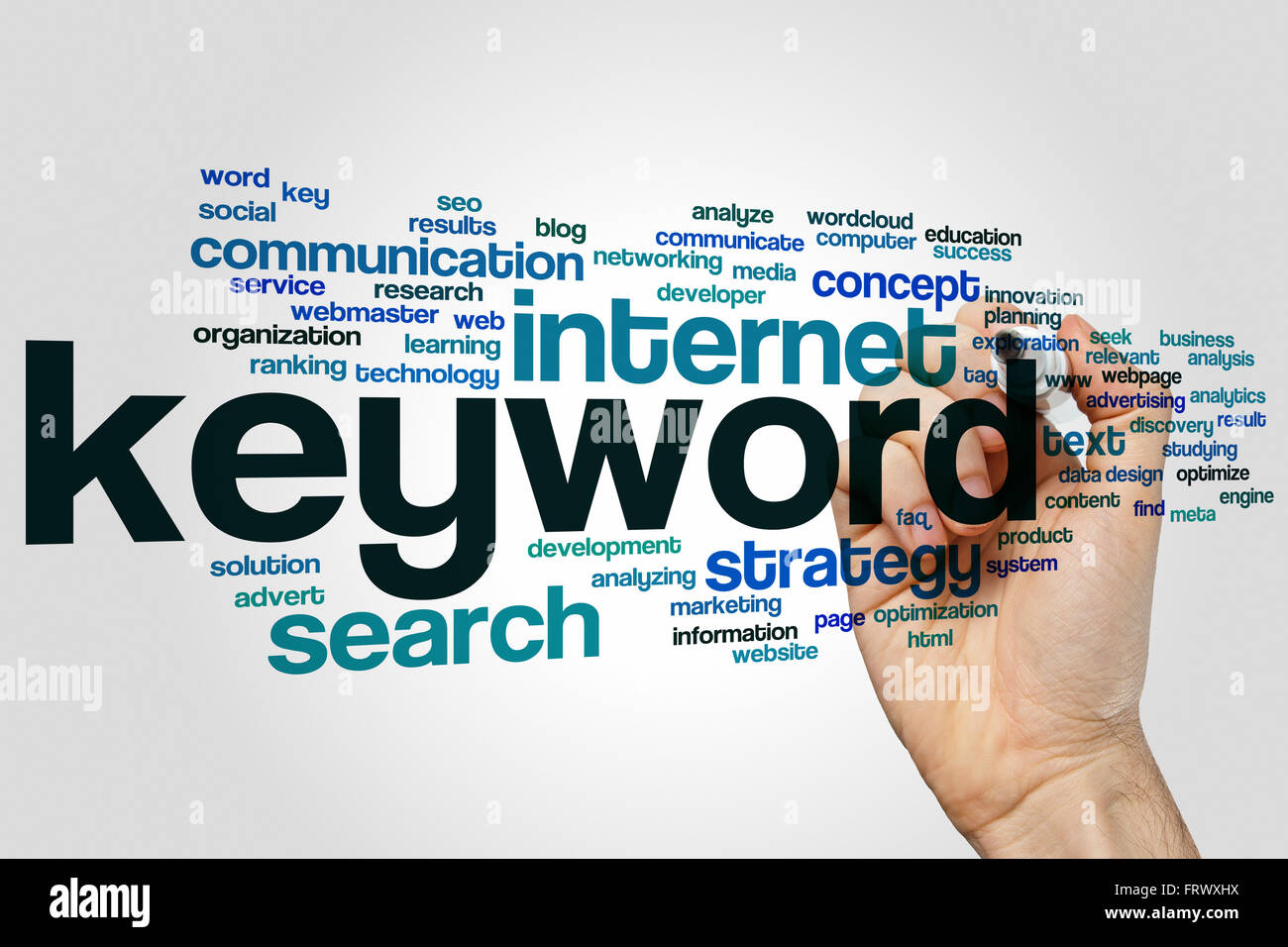 Keyword concept word cloud background Stock Photo - Alamy